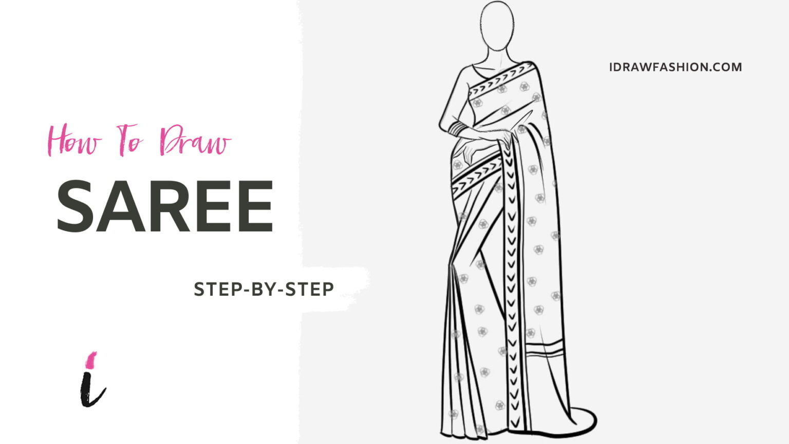 How to draw saree in 12 easy steps – I Draw Fashion